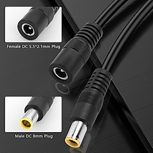 PNGKNYOCN DC 8mm to DC 5.5x2.1mm Extension Cable,14AWG DC 7909 Male to ...