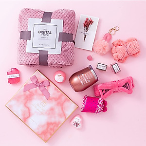 Birthday Gifts for Women,Pink Gifts Box for Women Gifts Basket Care Package Get Well Soon Gifts Relaxing Set Self Care Gifts Unique Gifts Box Birthday Presents Female Friendship Gifts Christmas Gifts