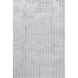 nuLOOM Jeni Solid Faux Rabbit Machine Washable Accent Rug, 3x5, Silver