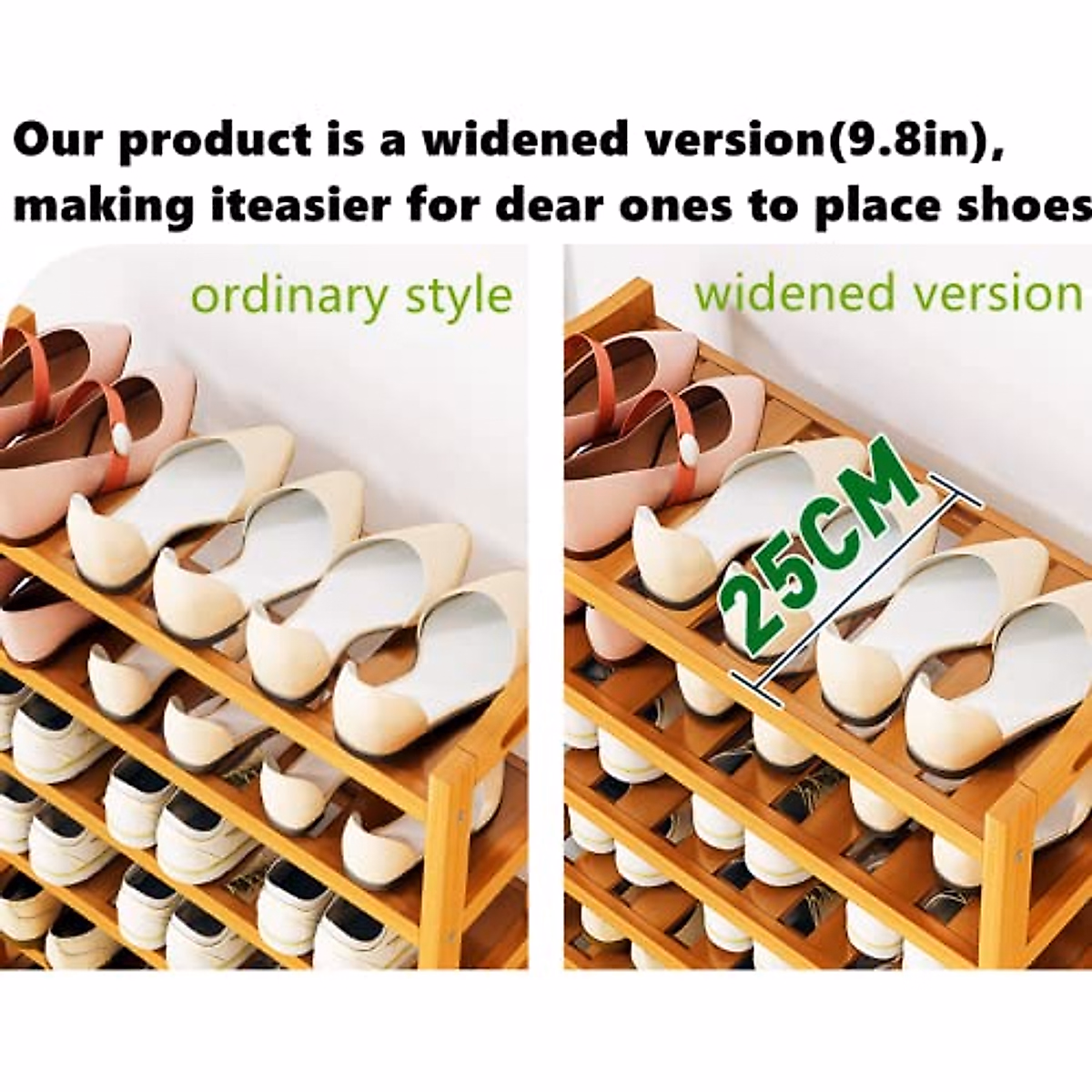 Tuklye Shoe rack,Stylish 3 Tier bamboo shoe rack for entryway,Comes with dust film,shoe organizer for closet