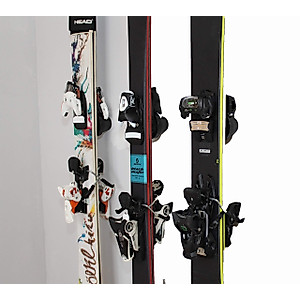 Button Ski Hanger 5-Pack, 5 Individual Fixtures To Safely Store 5 Pairs Of Alpine Skis Of Any Shape Or Size (Rockers, Carvers, Racers, Kids) To Make A Wall Or Floor Ski Storage Rack