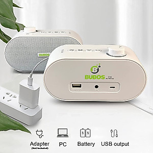 Bubos White Noise Machine, Sound Machine for Sleeping & Relaxing, 26 Non-Looping HiFi Smooth Sounds, 3 Auto-Off Timer, Portable, Sleep Therapy for Home, Office, Baby, Kid,Pets, USB or AC Powered