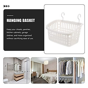 Zerodeko 3Pcs Plastic Hanging Shower Baskets, Waterproof Shower Caddy with Hooks, Storage Hanger Baskets Bathroom Sundries Holders Kitchen Cabinet Organizer Basket