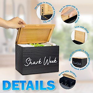 Shark Week Tampon and Pad Storage Box - Feminine Product Organizer for Bathroom, Tampon and Pad Holder, Shark Week Bathroom Organizer, Girl Stuff Box, Tampon and Pad Organizer for Bathroom