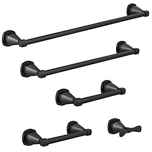 Delta Faucet 77655-BL Stryke Double Post Pivoting Toilet Paper Holder, 9.75 x 3.39 x 2.13 Inches, Matte Black