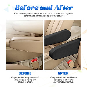 BESULEN 2 PCS Car Front Seat Armrest Covers, Auto Cloth Fabric Direct Replacement Center Console Lid Armrest Cover Skin Protectors, Universal Accessories for Vehicles, SUV, Truck, Van & More (Black)
