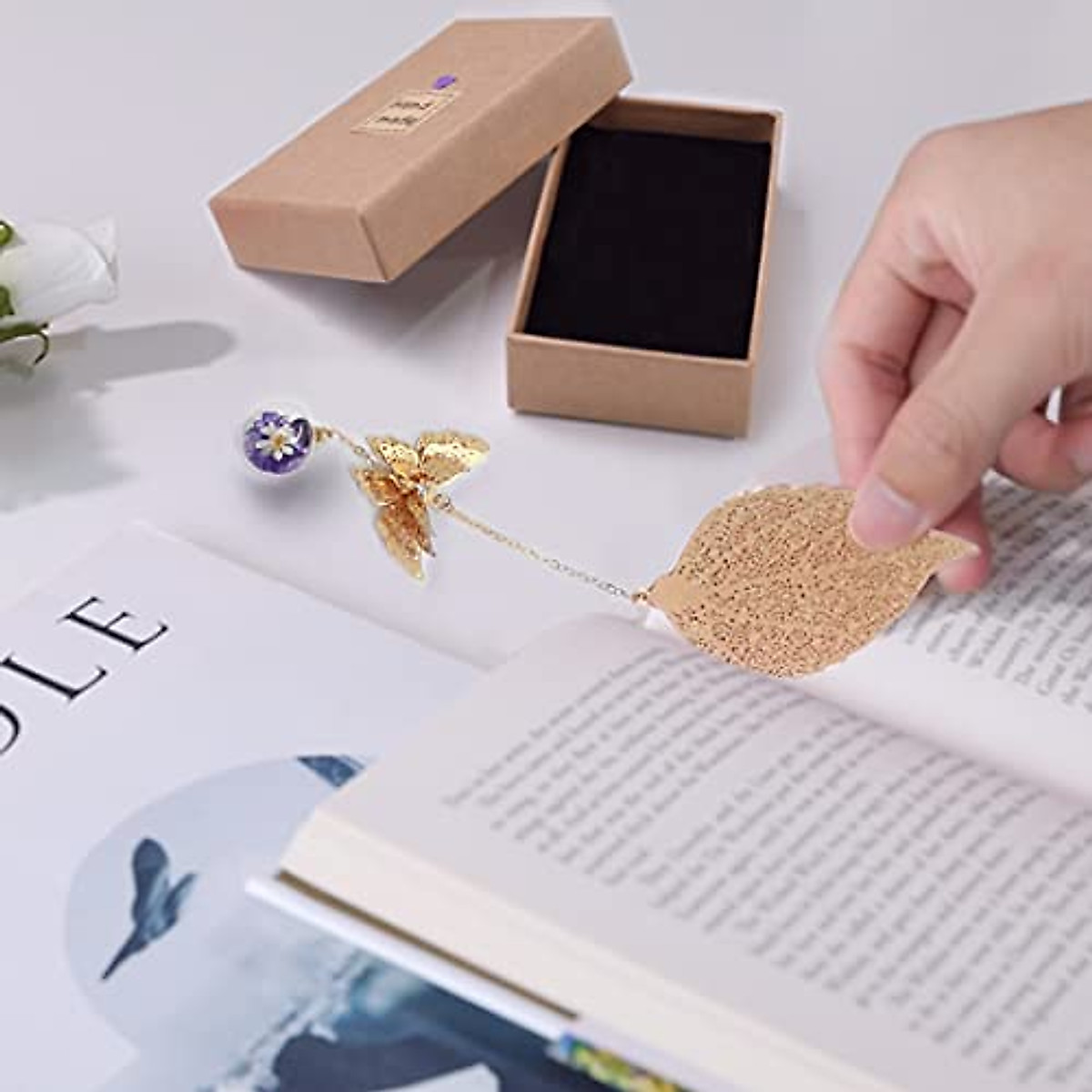 Aimfar Handmade Bookmark Birthday Gifts Teacher Christmas Gifts Butterfly Book Mark Mothers Day Valentine's Day Teacher Appreciation Gifts for Women Female Librarian Readers Lady Mom Girls Book Lover