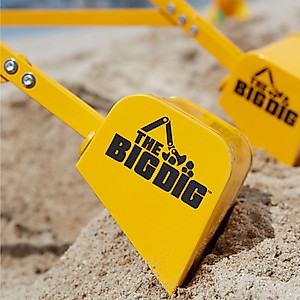 Big Dig Metal Rolling Sandbox Sand Digger Excavator Crane with 360 Degree Rotation Base for Children 3 Years Old and Up, Yellow