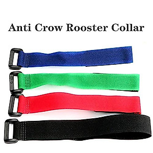 Minelife 4 Pack No Crow Rooster Collar, Chicken Collar Anti-Hook Noise Free Neckband No Crow Noise Neck Belt for Roosters - Prevent Chickens from Screaming, Disturbing Neighbors