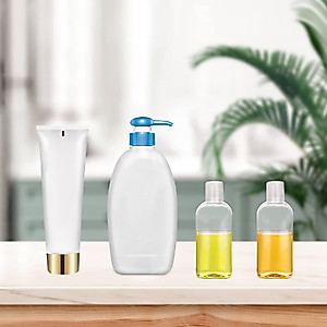 Kitchen GIMS Clear Plastic Empty Squeeze Bottles with Disc Top Caps 6 Pack 4 oz Travel Bottles TSA Approved Leak Proof Plastic Travel Bottles for Shampoo, Conditioner & Lotion