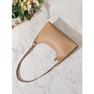 GORGLITTER Shoulder Bags for Women Hobo Tote Handbag Mini Clutch Purse with Zip Closure Khaki One Size