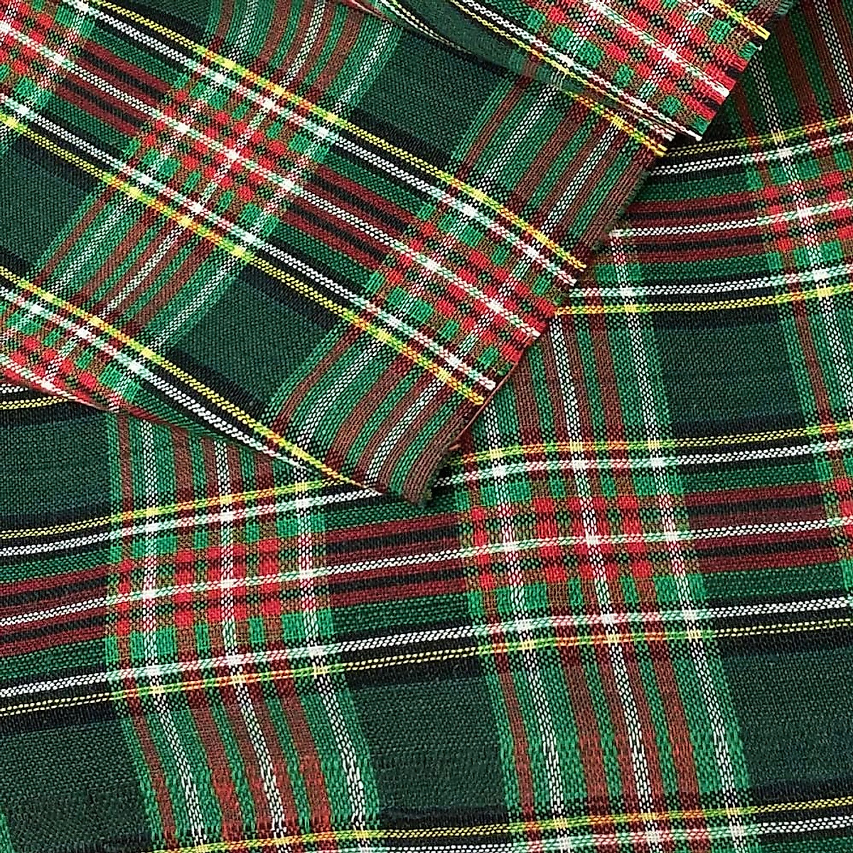 McCuan Green Tartan Plaid Cotton Homespun Fabric by JCS - Sold by The Yard