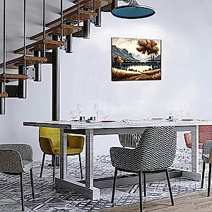 Frameless Oil Paintings on Canvas，Autumn Landscape Artwork，Modern Art Wall Decor for Kitchen Decor Living Room Decor or Holiday Gifts Etc.