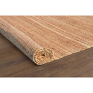 Antep Rugs Natural 5x7 Indoor Hand Woven Fiber Jute Area Rug (Natural, 5' x 7'6")