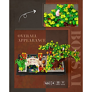 dOvOb Decor Bonsai Tree Mini Building Set, Plant Model Toys as Gift for Adult, Build a Bonsai Idea Display Pieces for The Home or Office (1426 Pieces)