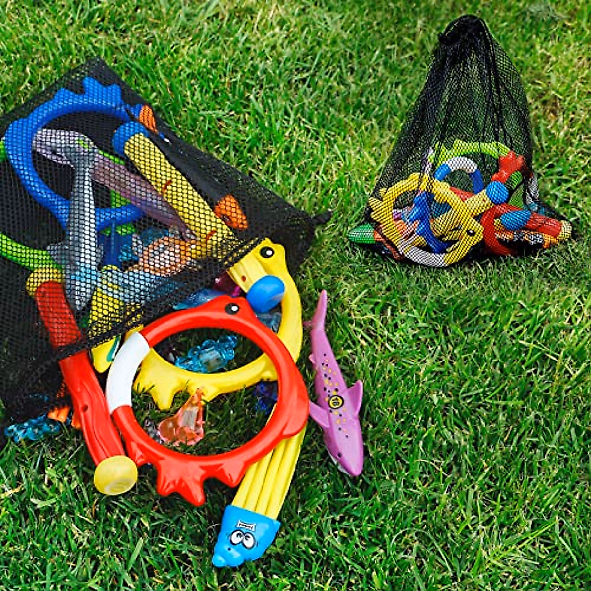 Korlon Tec 25 Pcs Pool Toys for Kids Ages 4-8, Swimming Pool Diving Toys, Underwater Pool Toys for Kids Ages 8-12, Fun Training Water Swim Toys Gift Set for Kids Boys Girls Adults