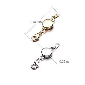 Zpsolution Locking Magnetic Jewelry Clasp for Necklace and Bracelet - Set of 4 Glod and Silver