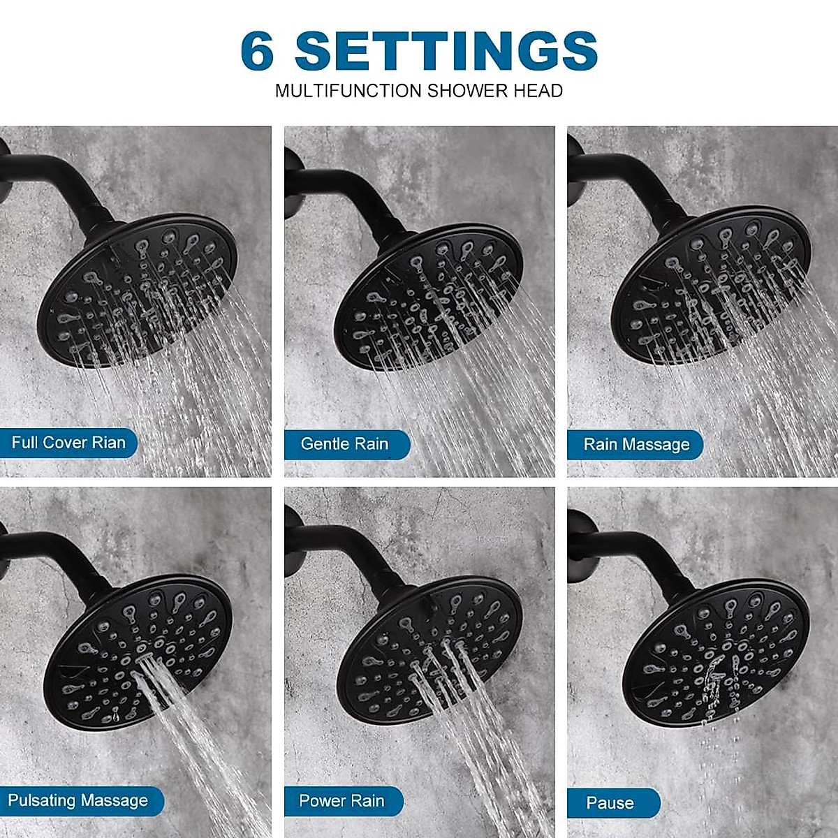 POP SANITARYWARE Shower Faucet Set with Tub Spout Oil-Rubbed Bronze, Tub and Shower Trim Kit with 6 Inch Shower Head, Bathroom Single Handle Tub and Shower System, Rough-in Valve Included