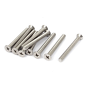 uxcell M5 x 50mm Phillips Flat Head Countersunk Bolts Machine Screws 10pcs