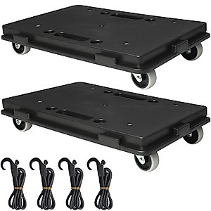 SDLDEER Furniture Dolly, 2 PCS Portable Moving Dolly with 4 Ropes, Small Flat Dolly Connectable, Furniture Movers with Wheels Luggage Cart Dolly for Travel, Shopping, Heavy Furniture Appliance