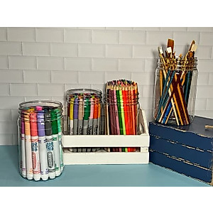 Smart Solutions Clear Plastic Mason Jars (32 oz 6 Pack)