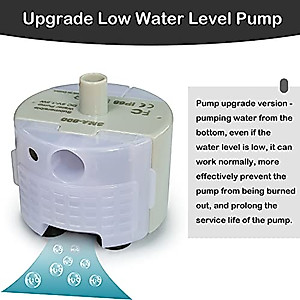 Cat Water Fountain Pump,Cat Fountain Pump Replacement Pump SMA-800 Submersible Motor,Pet Water Fountain Pump for Stainless Steel Cat Water Dispenser (Bottom Pumping)