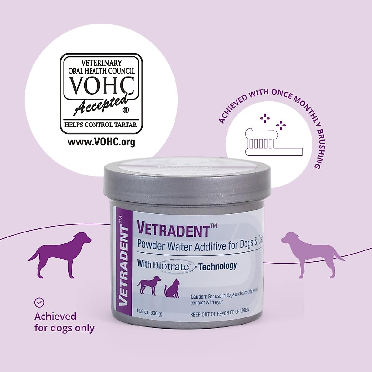Vetradent Powder Water Additive for Dogs and Cats, 10.6 oz