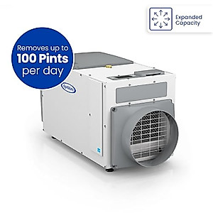 AprilAire E100 Pro 100-Pint Whole-House Dehumidifier, Energy Star Certified, Commercial-Grade Whole-Home Dehumidifier for Basement, Crawlspace, or Whole House up to 5,500 sq. ft.