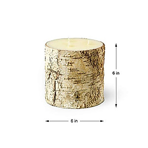 Serene Spaces Living Birch Bark Candle – Pillar Style Candle Brings Nature Indoors, Ideal for Weddings, Parties, Events, Restaurants, Home Decor, 6" in Diameter & 6" Tall