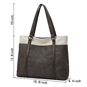 ZDawnn Vintage Woman Laptop Tote Bag,15.6 Inch Handbag Purse with Multiple Pockets.Suitable For Work and Daily using