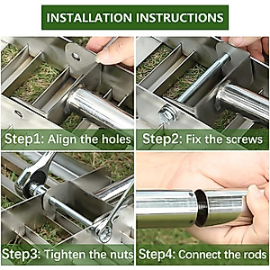 Opmeiro 30'' x 10'' Lawn Leveling Rake: Stainless Steel Lawn Level Tool with Adjustable 87'' Extra Long Handle - Leveling Rakes for Backyard Garden Yard Golf, silver