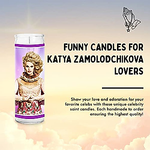 Katya Celebrity Prayer Candle - Funny Drag Race Saint Candle - 8 inch Glass Prayer Votive - 100% Handmade in USA - Novelty Celebrity Gift