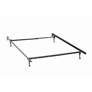 Coaster Home Furnishings Kerns Contemporary Convertible Twin or Full Size Heavy Duty Metal Bed Frame Foundation Support for Headboard Only Black 9601TF
