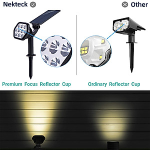 Nekteck Solar Lights Outdoor,10 LED Landscape Spotlights Powered Wall Lights 2-in-1 Wireless Adjustable Security Decoration Lighting for Yard Garden Walkway Porch Pool Driveway (4Pack, Warm White)