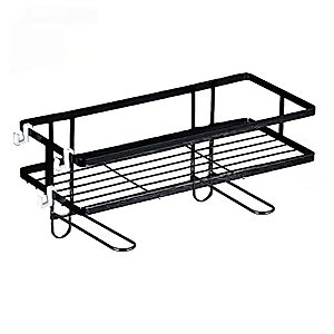 Headerbs Over Toilet Bathroom Organizer, Convenient Practical Toilet Shelf for Home (Single Layer Black)