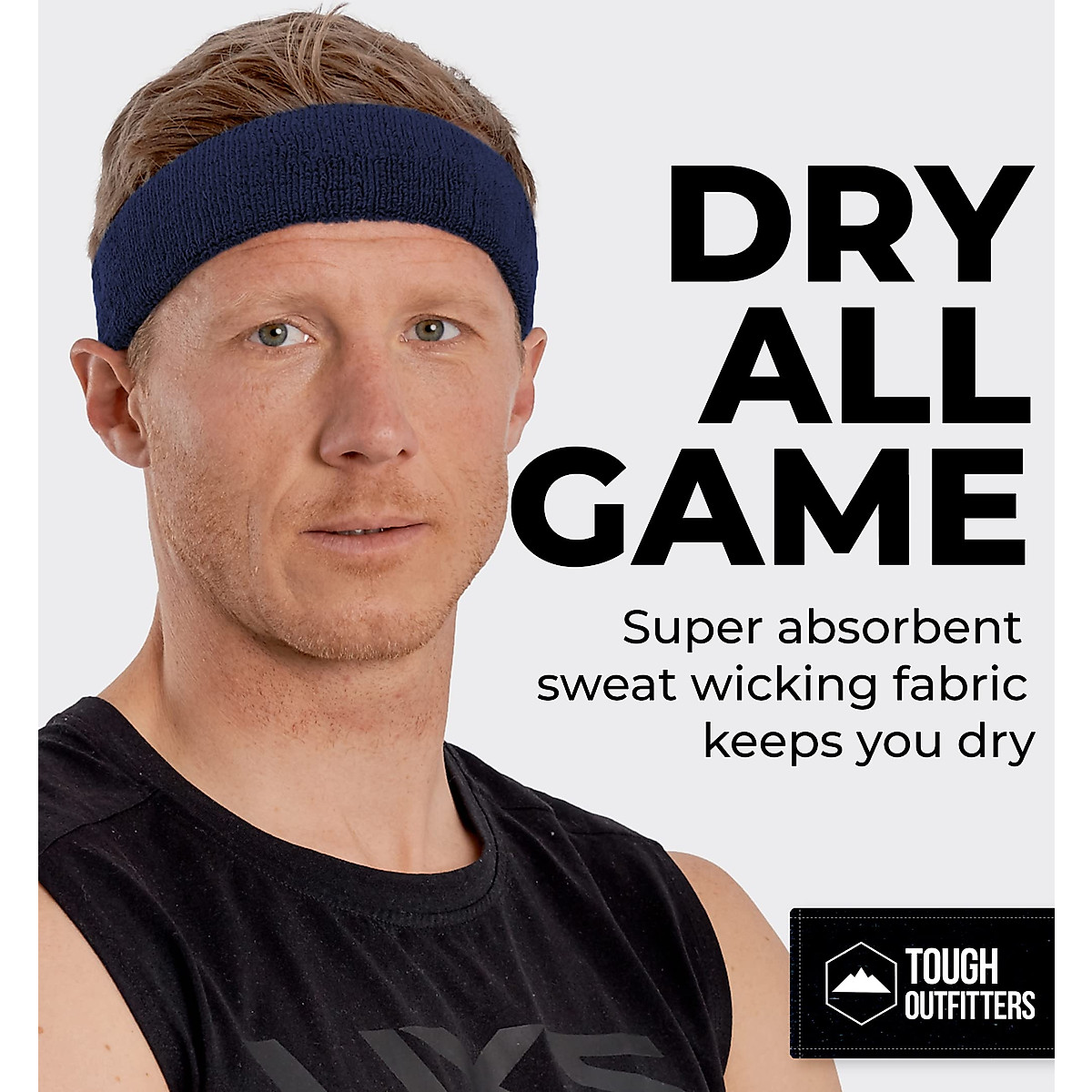 Running Headbands for Men and Women - Athletic Sweatband - Terry Cloth Bands for Basketball, Tennis, Football, Gym, Running, Cosplay & Costumes