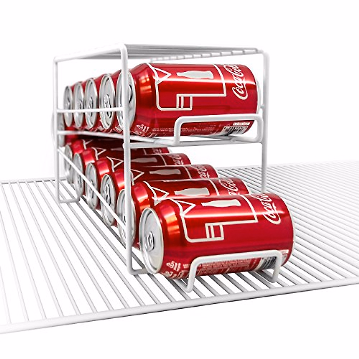 Sorbus Soda Can Rack Beverage Dispenser – Dispenses 12 Standard Size 12oz Soda Cans (White)