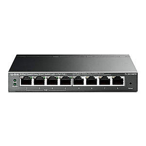 TP-Link TL-SG108PE 8-Port Gigabit Web Managed Easy Smart Ethernet PoE Switch (4 PoE Ports, 55 Watt Budget)