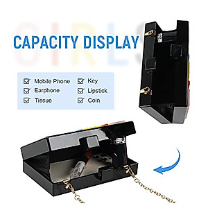 LUI SUI GIRLS Acrylic Clutch Purse Bags for Women Geometric Box Evening Clutch Bag Stylish Shoulder Bags