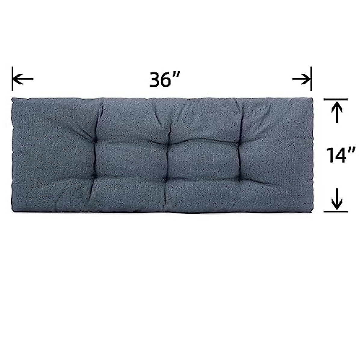 SEKUMDAN Bench Cushion Outdoor Chair Lounge Cushions Durable Non-Skid Tufted Overfilled Seat Pad for Porch Swing Piano Loveseat Outdoor Indoor Furniture (36 in L x 14 in W x 2.5 in T, Navy)