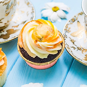 TOOINKCV 100 Pcs Cupcake Liners, Paper Cupcake Baking Cups, Cupcake Muffin Paper Baking Wrappers Liners Cups Molds for Baking, for Dinner, Party, Weddings - Pink