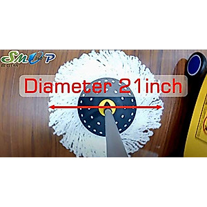 SMOP 360 Spin Mop Commercial, Microfiber, Bucket, Floor Cleaning System for Stores and Households, Cart with Wheels, Replacement Head