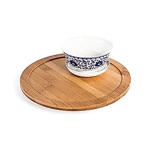 10" Diameter Bamboo Lazy Susan Turntable with Rim by Trademark Innovations