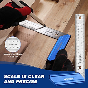 Goldblatt Trim Puller and WORKPRO 8 Inch Try Square with Aluminum Handle