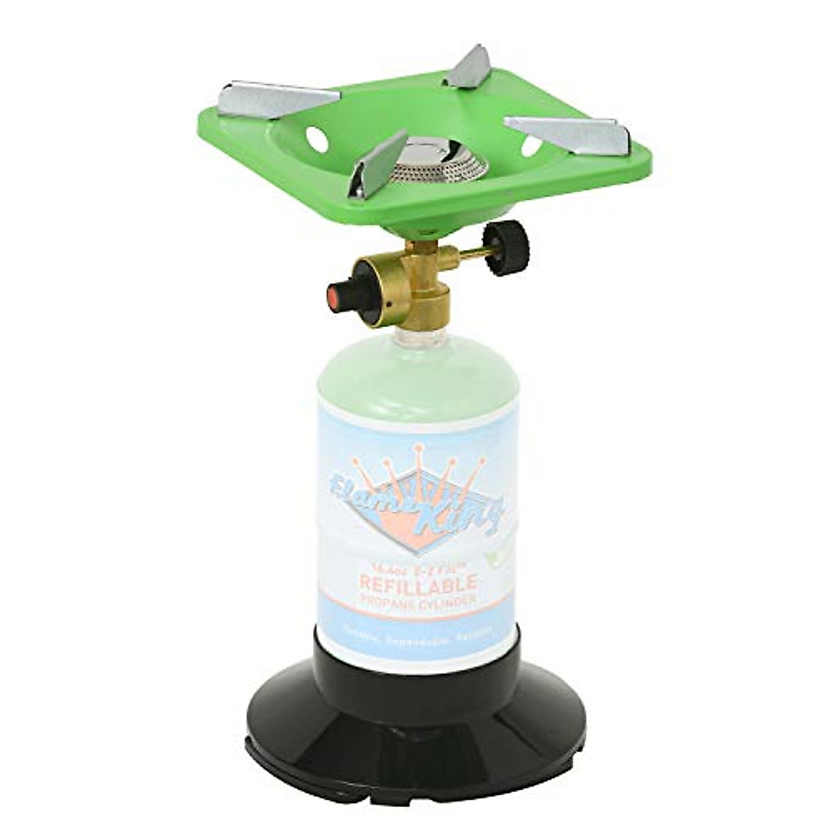 Flame King YSNVT-508 Portable BottleTop Camping Stove with Stable Lightweight Base Stand, Great for Outdoor Cooking, Backpacking, Compatible with 1LB Propane Gas Bottle