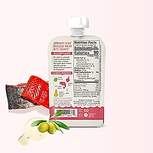 Serenity Kids Surf & Turf Baby Food Pouches Bundle | 6 Each of Wild Caught Salmon & Grass Fed Beef (12 Count)