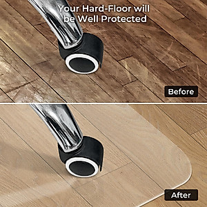 Chair Mat for Hard Wood Floors - Heavy Duty Floor Protector - Easy Clean (47''×59'')