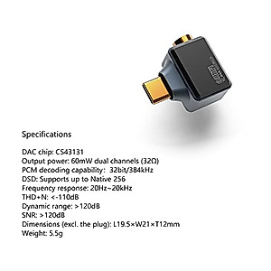 DD ddHiFi TC44A USB-C / Type-C to 4.4mm Single-Ended Headphone Jack Adapter, Audio Converter for Earphones / Headphones