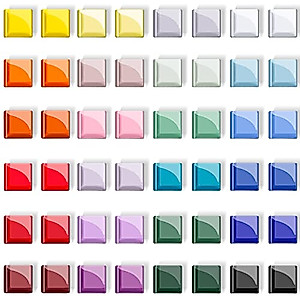 48 Pcs Fridge Magnets Refrigerator Magnets,24 Colors Cute Fridge Magnets Decorative Whiteboard Magnets for Kitchen Office Magnets Locker Colorful Glass Magnets