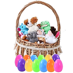 Twister.CK 24 Pack Easter Eggs Filled with Mini Plush Animals Stuffed Toy for Kids Easter Basket Stuffers/Fillers, Easter Eggs Hunt, Easter Party Favor